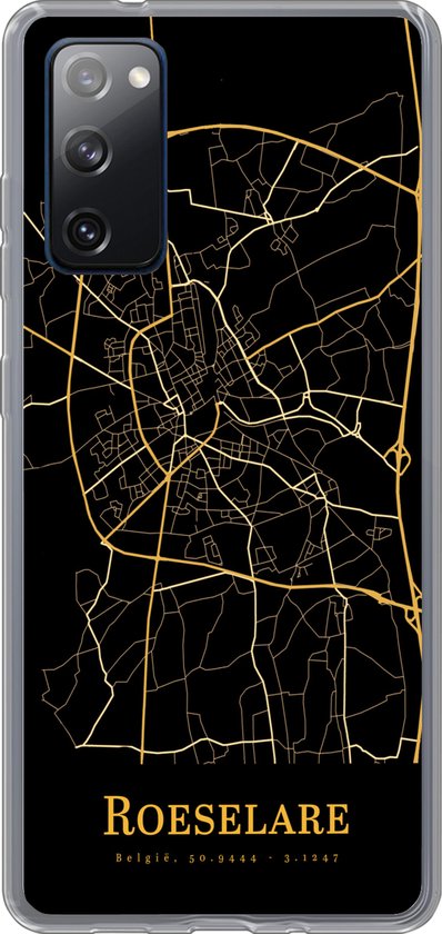 Samsung Galaxy S20 FE hoesje - Roeselare - Kaart - Goud - Siliconen Telefoonhoesje | bol