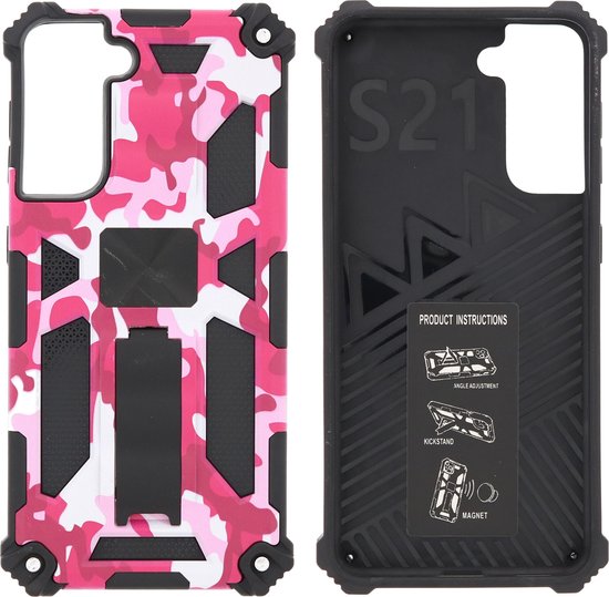 Hoesje Geschikt Voor Samsung Galaxy S21 Hoesje - Rugged Extreme Backcover Camouflage... | bol
