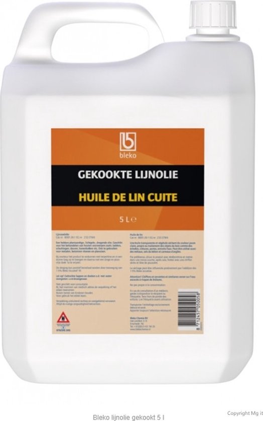 Bleko Gekookte lijnolie - 5 liter | bol