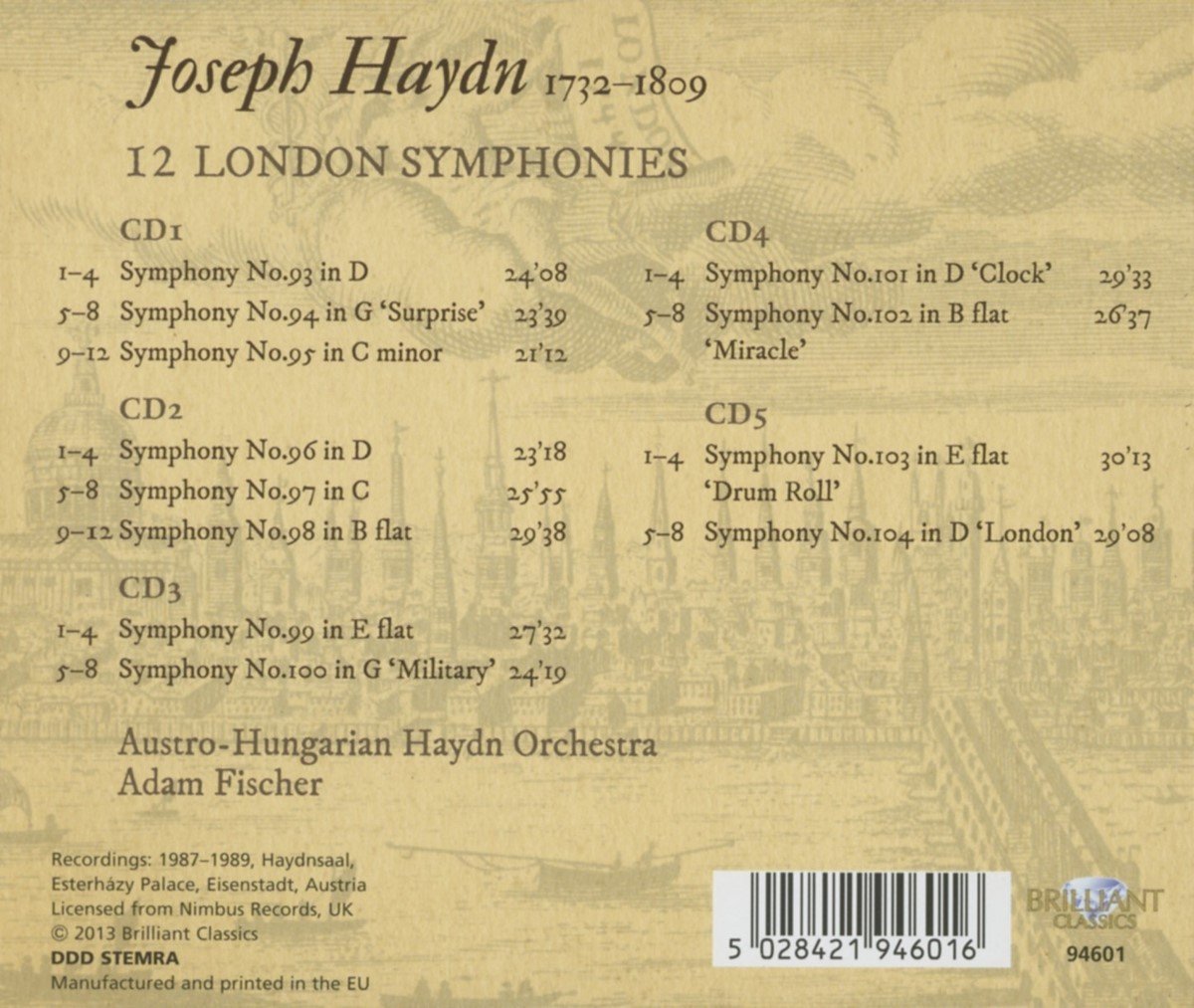 Austro-Hungarian Haydn Orchestra - Haydn: The 12 London Symphonies (CD), Adam Fischer... | bol.com