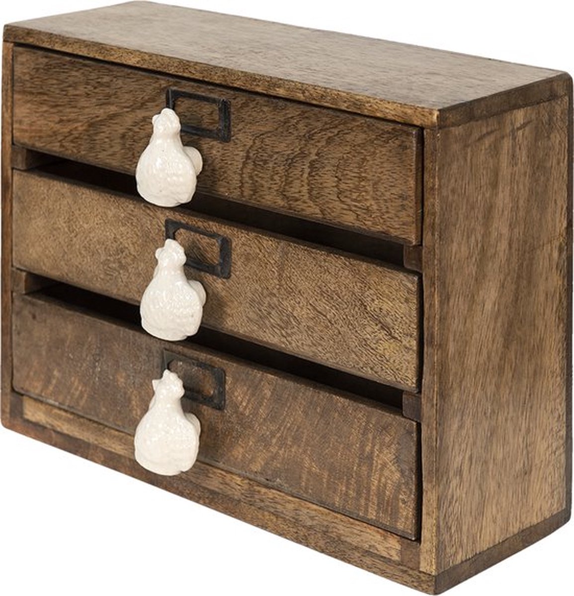 Ladekastje 29*14*22 cm Bruin Hout Kip Opberg ladekastje | bol.com