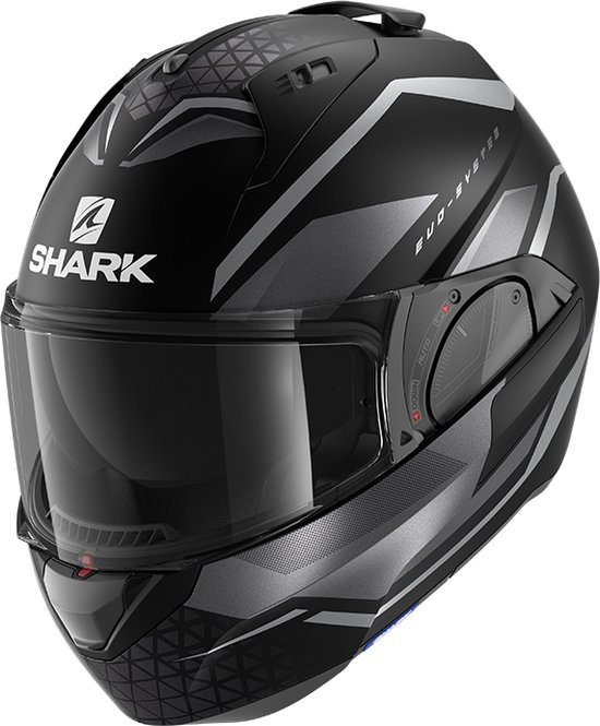 SHARK EVO ES YARI Motorhelm Systeemhelm Mat Zwart Antraciet Antraciet - Maat L | bol