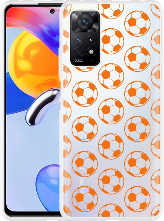 Redmi Note 11 Pro/11 Pro 5G Hoesje Orange Soccer Balls - Designed by ...