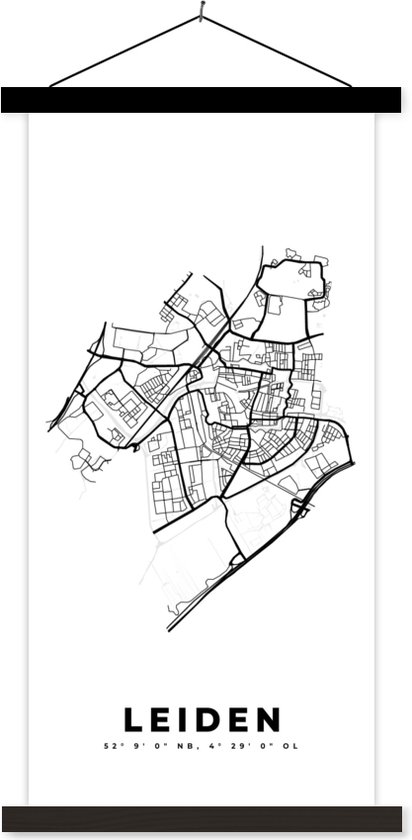 Posterhanger incl. Poster - Schoolplaat - Stadskaart – Zwart Wit ...