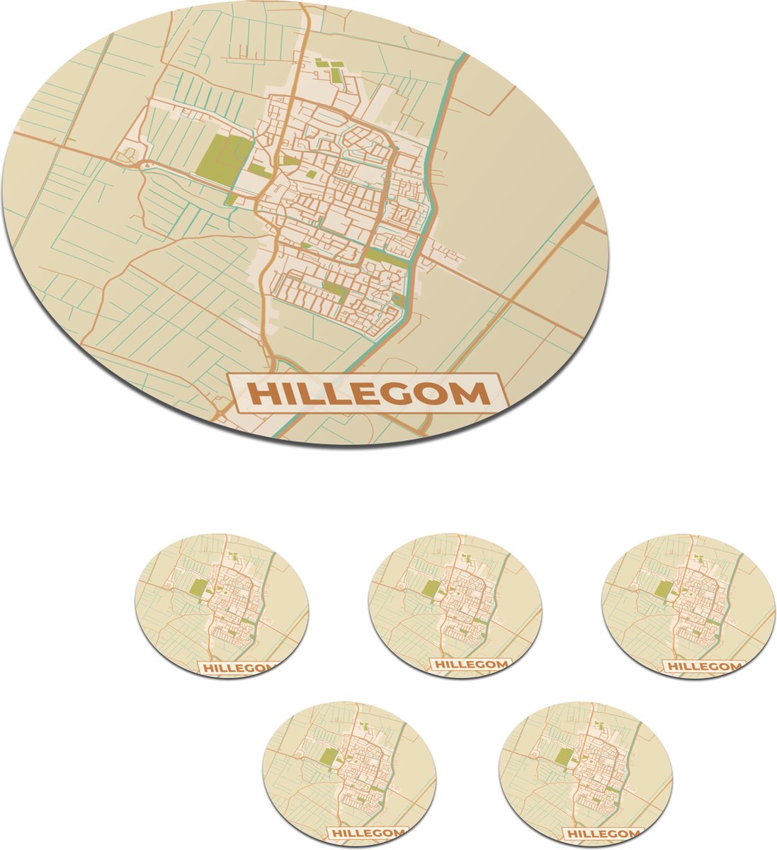 Onderzetters voor glazen - Rond - Hillegom - Kaart - Stadskaart ...