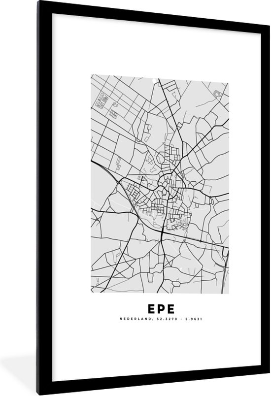 Fotolijst incl. Poster - Epe - Plattegrond - Kaart - Stadskaart - 60x90 ...