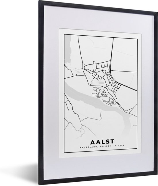 Cadre photo avec affiche - Carte - Plan d'étage - Plan de la ville ...