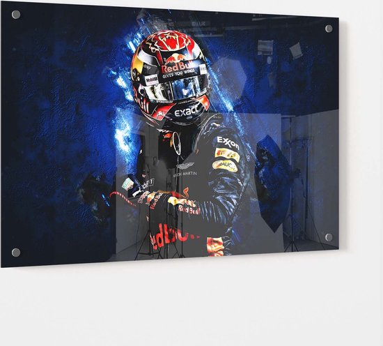 Max Verstappen Formule 1 Red Bull Racing | 40x30 cm | Formule 1 | Glas schilderij |... | bol.com
