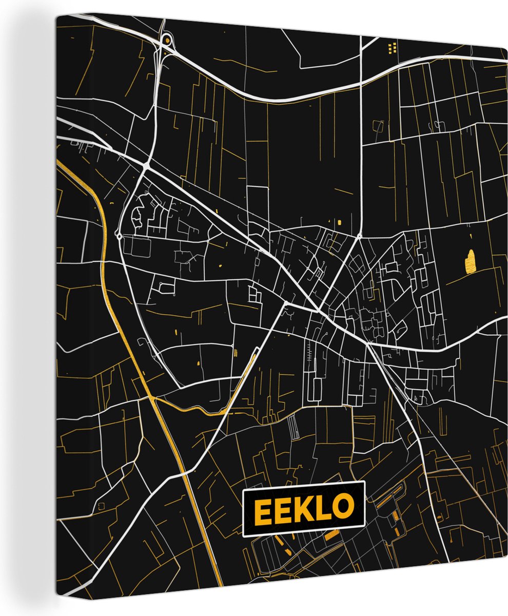 Peinture sur Toile City Map - Eeklo - Or - Carte - Plan d'Etage - 50x50 ...