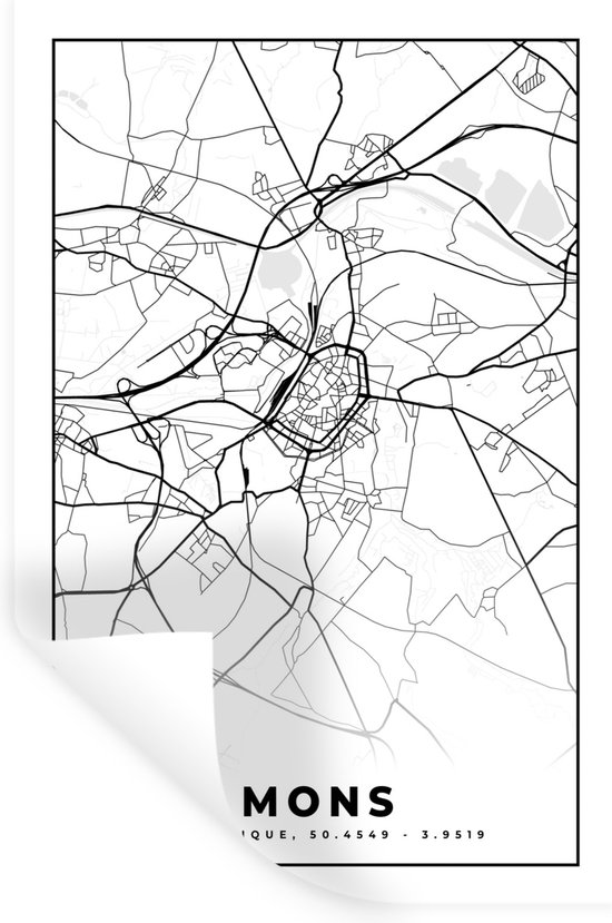 Stickers muraux - Carte - Plan d'étage - Plan de la ville - Mons ...