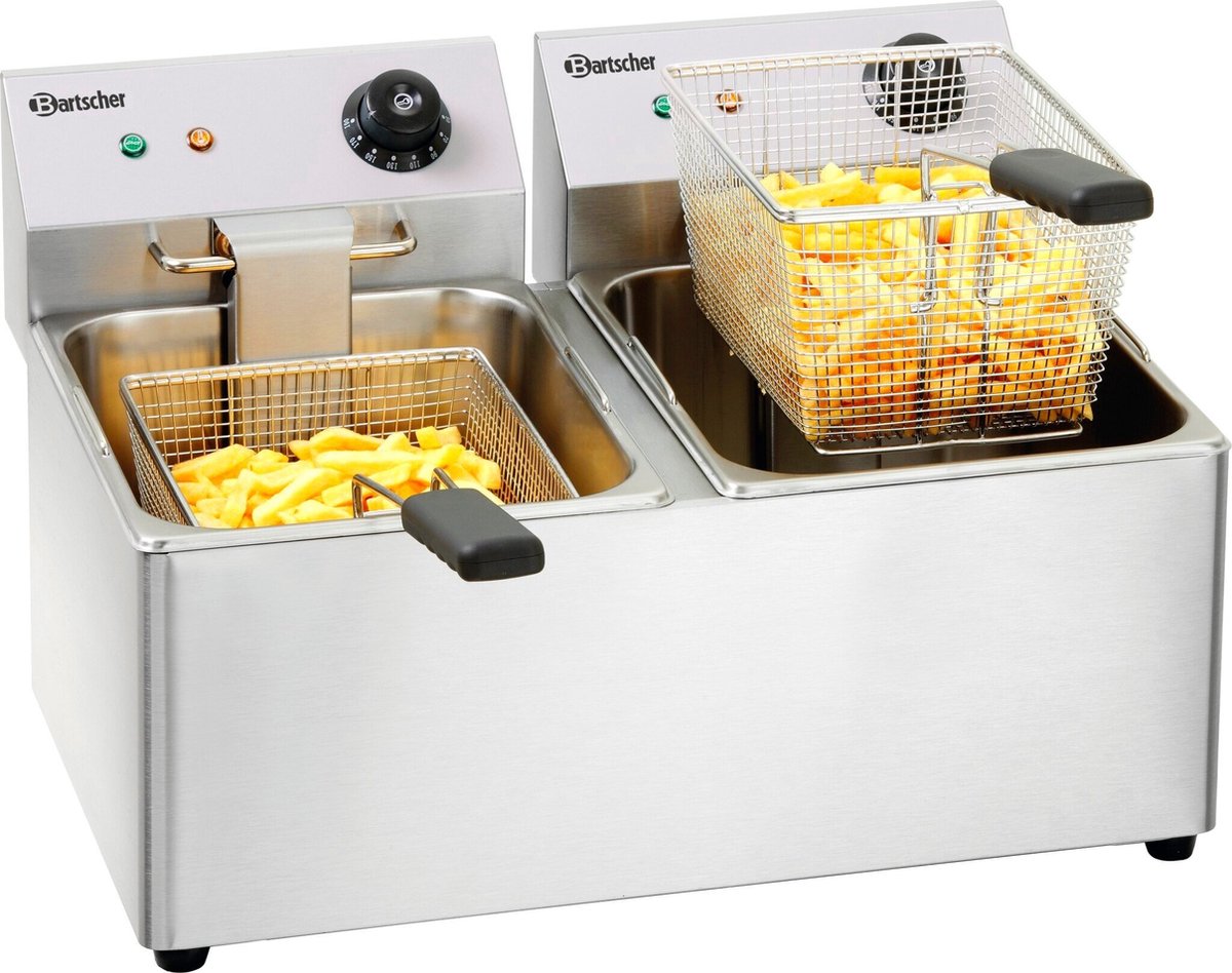 Bartscher Dubbele-friteuse 2x8 Liter | 55(b) x 43(d) x 34(h) cm | bol
