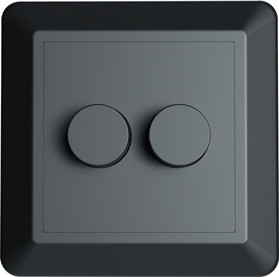 Afdekmateriaal met dubbele dimmerknop - Geschikt voor LED Dimmers ...