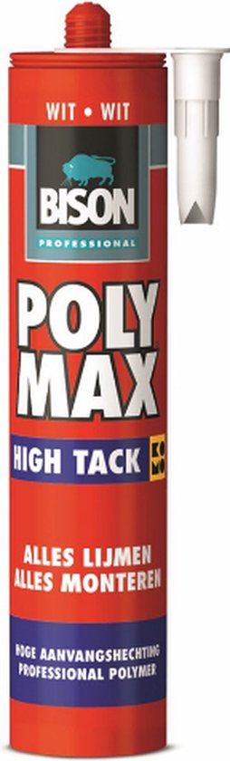 Bison professional poly max high tack wit - 425 gram | bol