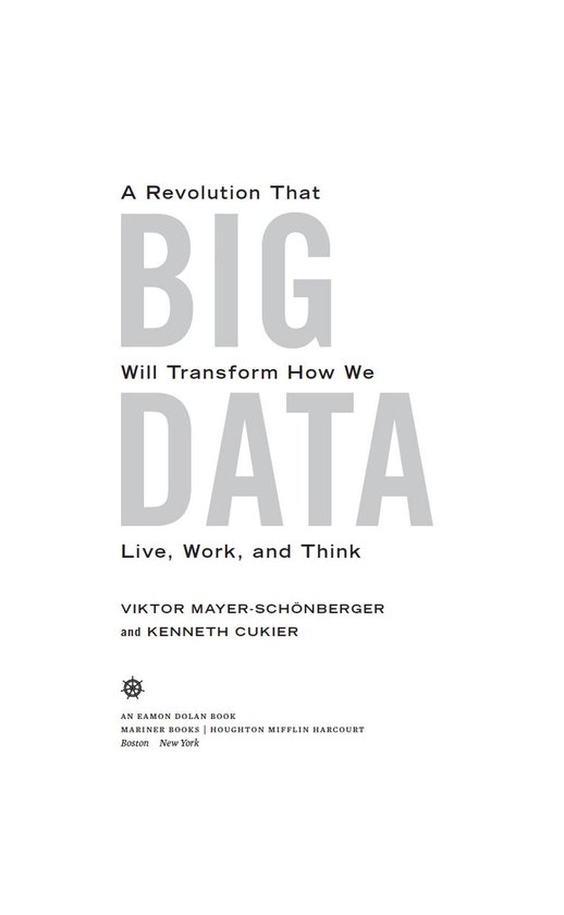 Big Data (ebook), Viktor Mayer-Schönberger | 9780544002937 | Boeken ...