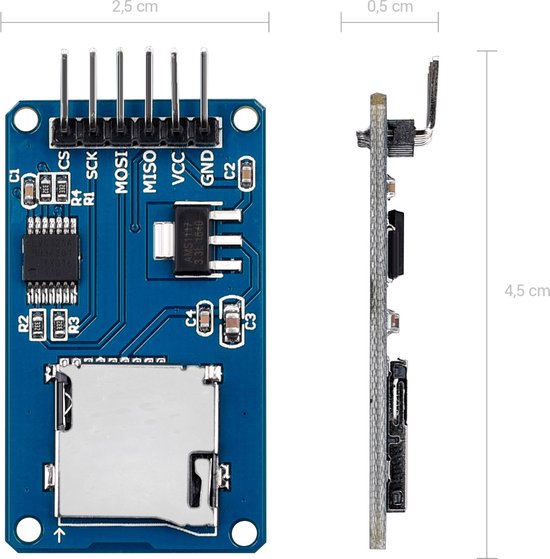kwmobile 2x micro SD-kaartlezermodule - 5V-kaartadapter voor Arduino en ...
