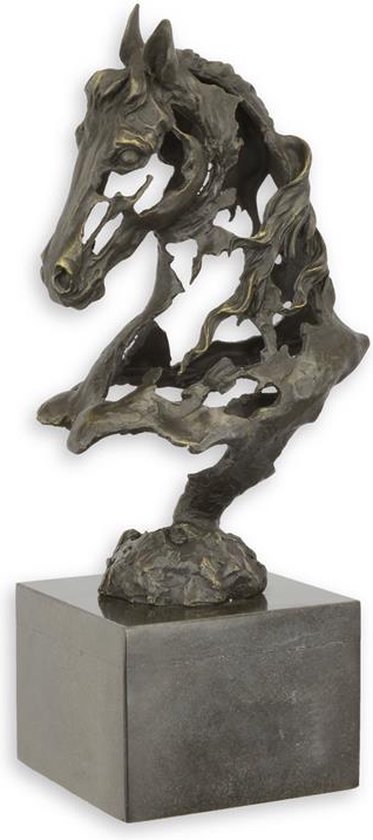 Bronzen beeld - Paardenhoofd abstract - Modern beeld - 41,8 cm hoog ...