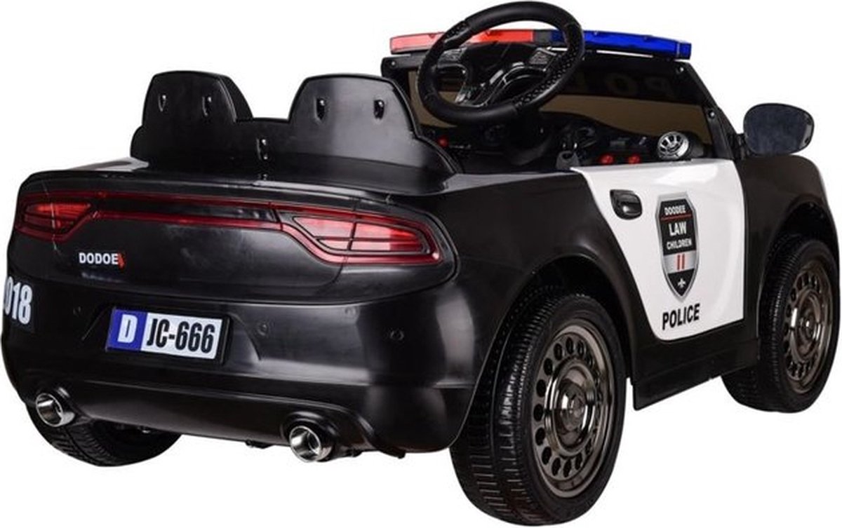 Elektrische Politie Kinderauto Zwart 12V met Afstandsbediening FULL ...