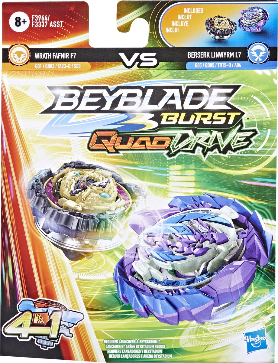Beyblade Quad Drive Wrath Fafnir en Berserk Linwyrm Duopack - Tol | bol.com