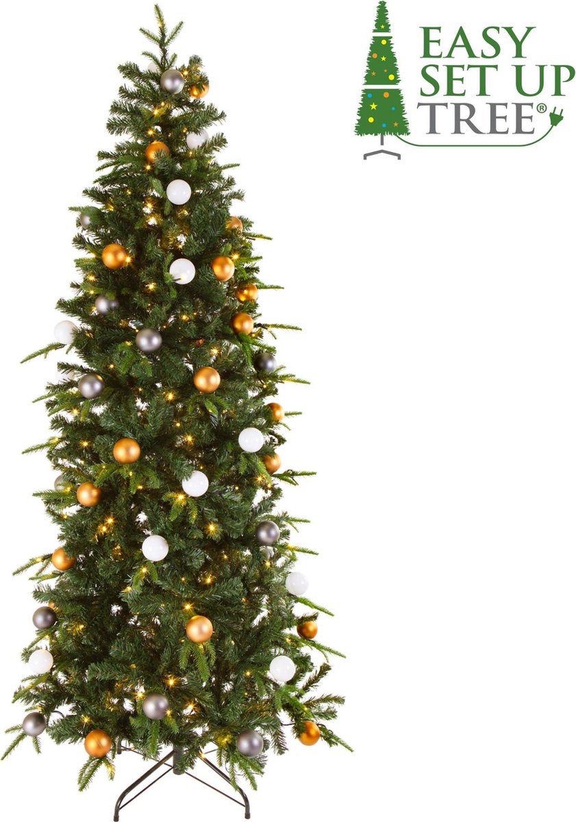 Kerstboom Easy Set Up Tree® Led Avik Decorated Bronze 210 cm - Incl ...