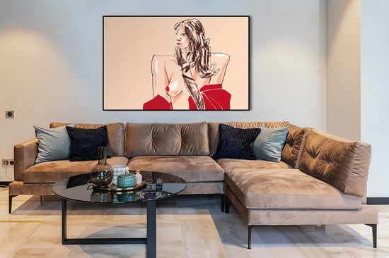 Vrouw - Portret - Pastel - Rood | bol.com