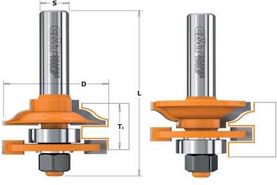 CMT - Tweedelige frees met profiel en conterprofiel, HW - Frees ...