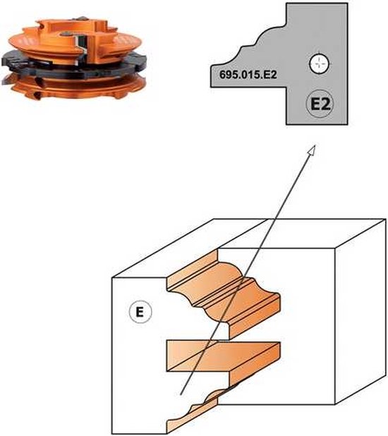 CMT - Profielmes voor 3-delige meubeldeurprofielfrees type E2 | bol.com
