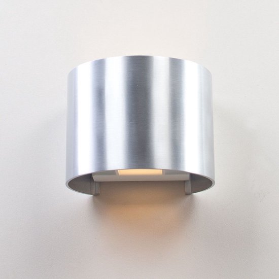 Ronde witte muurlamp met verstelbare lichtbundel | 1 lichts | grijs ...