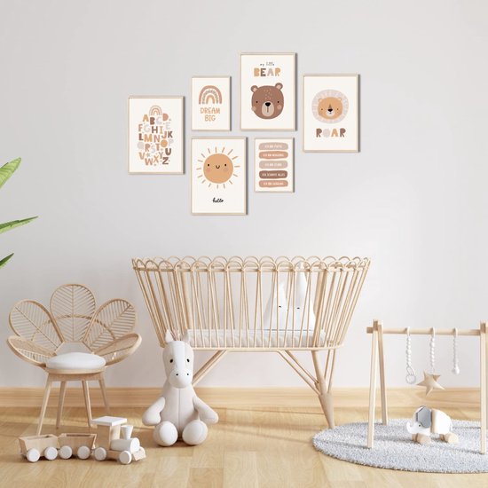 Poster kinderkamer | set van 6 DIN A4 | wandafbeeldingen ...