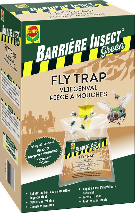 Barrière Insect Green Fly Trap - vangt tot 20.000 vliegen - natuurlijke ...