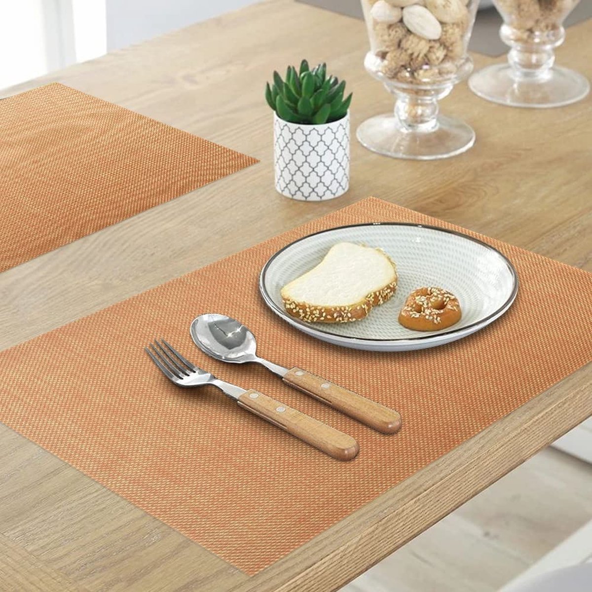 homEdge PVC Placemat, 4 stuks antislip placemats, wasbare vinyl ...