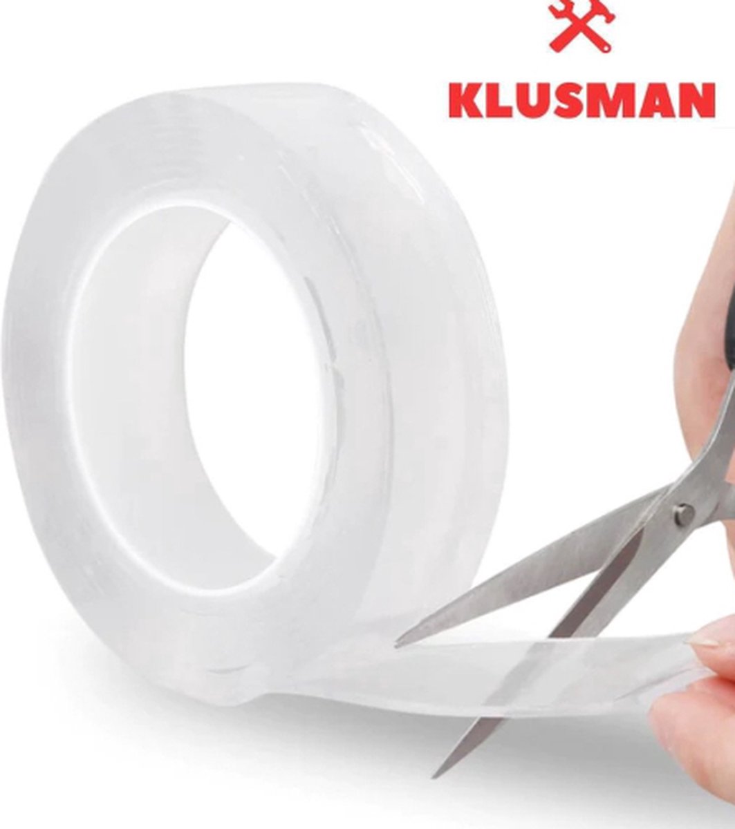 Premium nano tape - herbruikbaar - dubbelzijdig - super sterk - gekko tape - 1 meter -... | bol