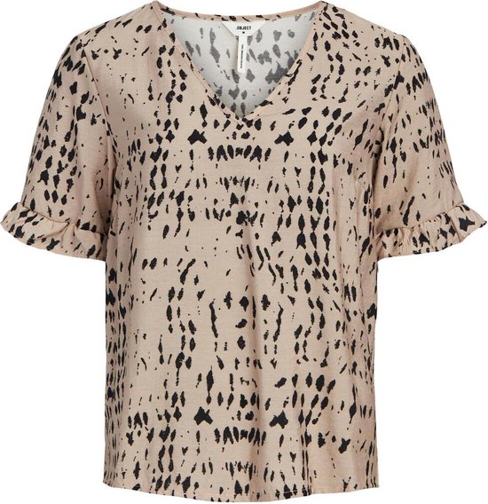 Object Blouse Objseline S/s Top Noos 23039422 Humus/ Tiedye Dames Maat ...