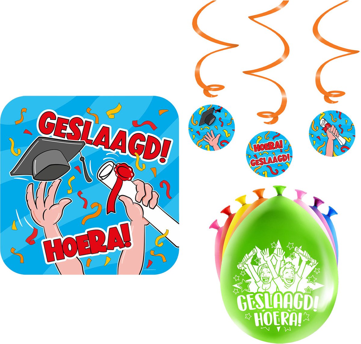 Paperdreams Geslaagd thema party versiering set Hoera - Huldebord en ...