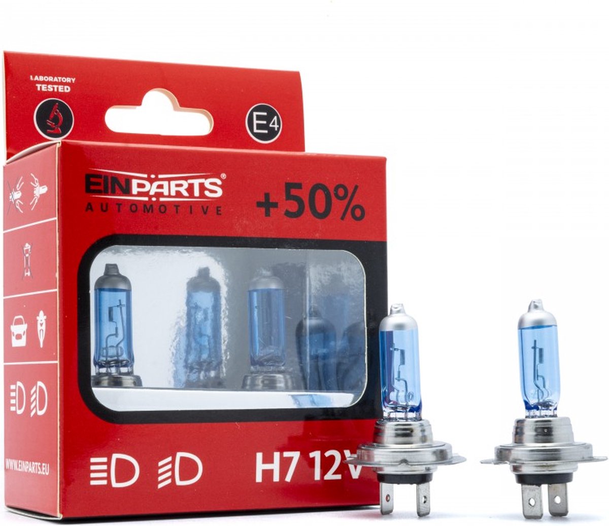 Einparts Halogeen Dimlicht +50% H7 12V 55W - 5000K (set) | bol.com