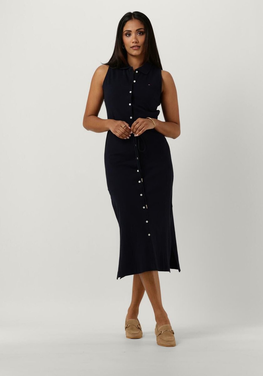 Tommy Hilfiger Slm Collr Dtail Midi Polo Drs Ns Jurken Dames - Rok - Jurk -... | bol.com