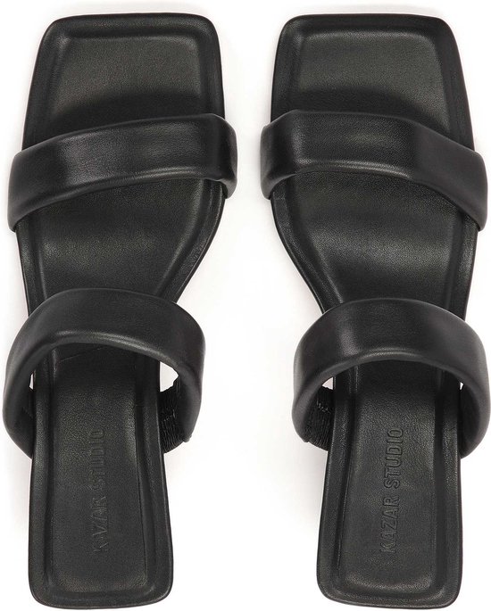 Leather flip-flops with square front | bol.com