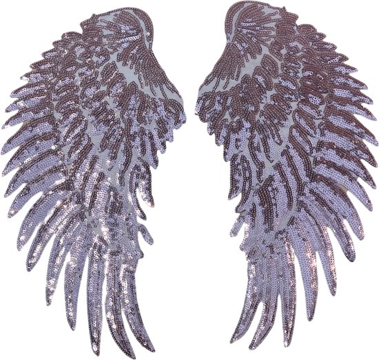 Vleugel Engel Paillette Vleugels XXL Strijk Embleem Patch Set Rosé 17 ...