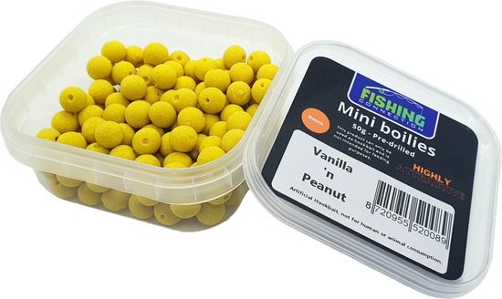 Mini Boilies (pre-drilled) 'Vanilla 'n Peanut' 9mm - 50g - Method ...