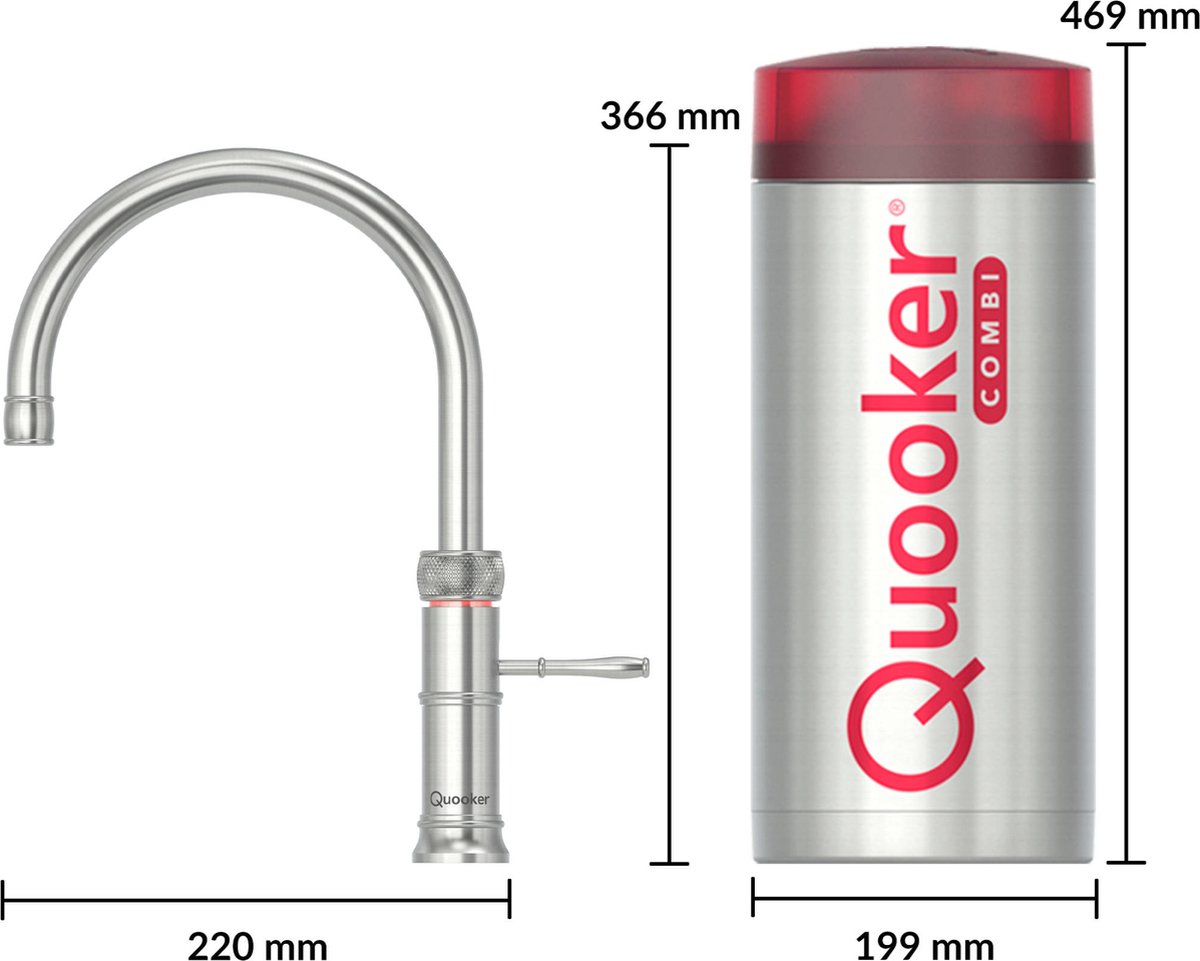 Quooker Classic Fusion round met COMBI+ boiler 3-in-1 kokend water ...