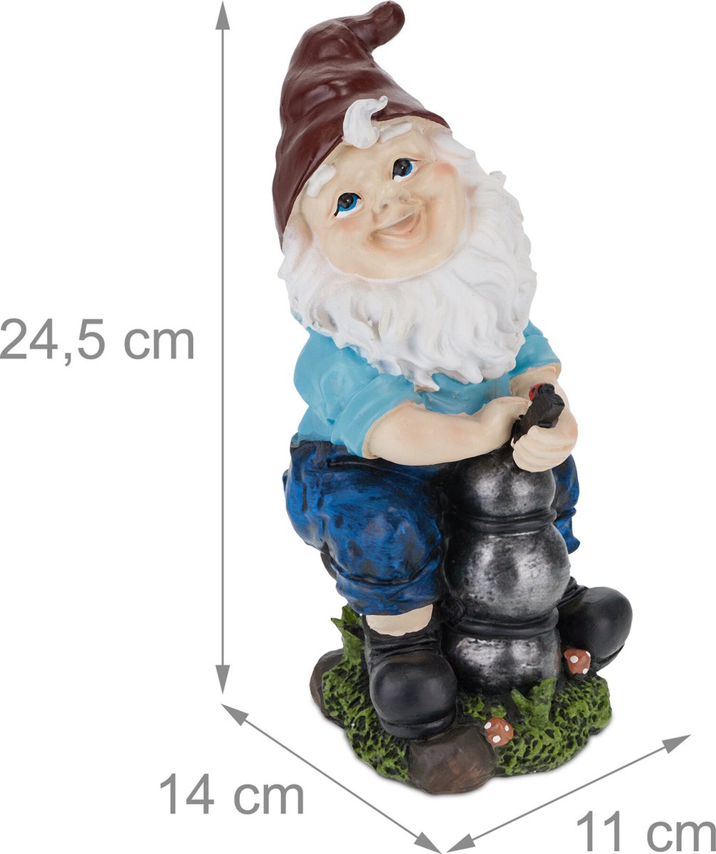 Relaxdays tuinkabouter met waterpomp - weervast - kabouterbeeld ...