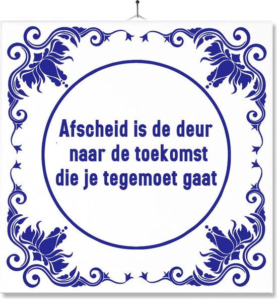 Tegel Met Opdruk | Grappig | Humor | Verjaardag kado | Toilet WC | Afscheid is de deur... | bol