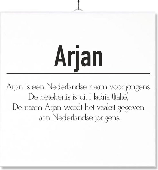 Tegel Met Opdruk | Betekenis | Kado | Cadeau | Met Naam - Arjan | bol