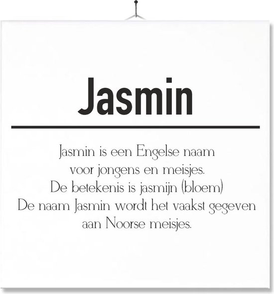 Tegel Met Opdruk | Betekenis | Kado | Cadeau | Met Naam - Jasmin | bol