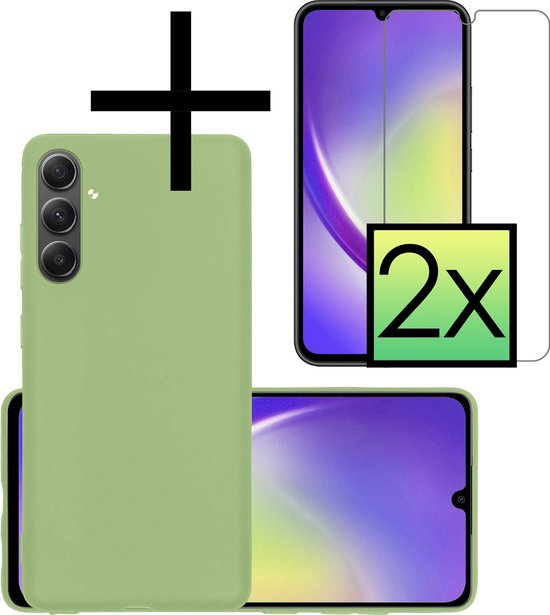 Hoes Geschikt voor Samsung A34 Hoesje Cover Siliconen Back Case Hoes Met 2x... | bol