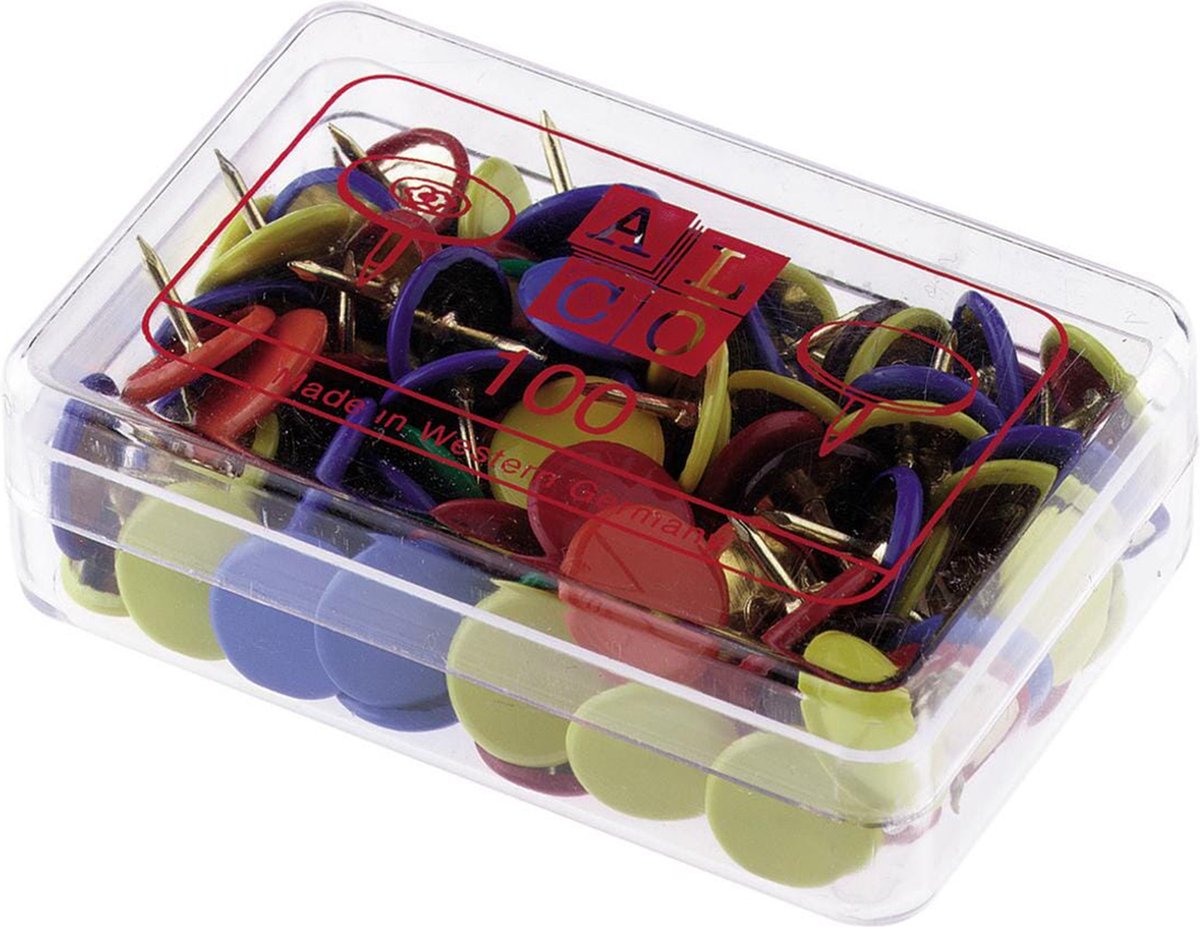 Punaises plates Alco - set 300x - colorées - pour tableau d'affichage ...