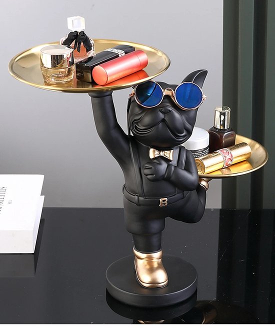 Nieuw! Harsen Hond Standbeeld - Decoratief Butler Sculptuur Met 2 ...