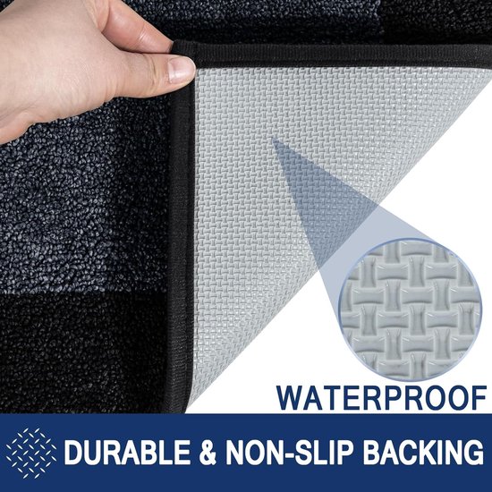 Schoonloopmat voor binnen, 50 x 80 cm, antislip deurmat, wasbare ...