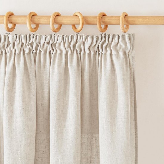 Extra lange gordijnen en gordijnen, boho-gordijn, linnen, set van 2 ...