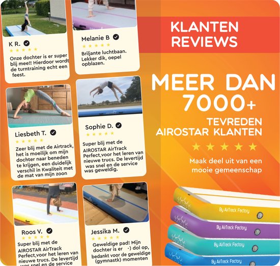 AirTrack PRO STAR™ by AirTrack Factory 20CM - Paars 3 Meter - 3x1x0,2M ...