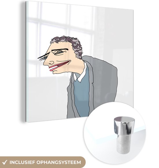 MuchoWow® Glasschilderij 20x20 cm - Schilderij acrylglas - Animatie van ...